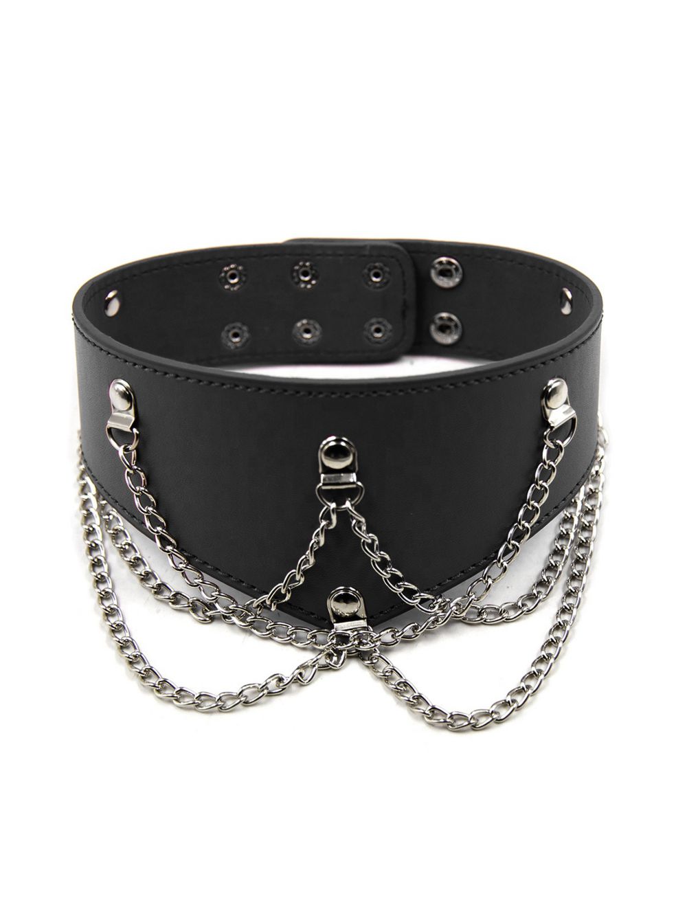 Neck collar with decorate chains black | Klipon.com